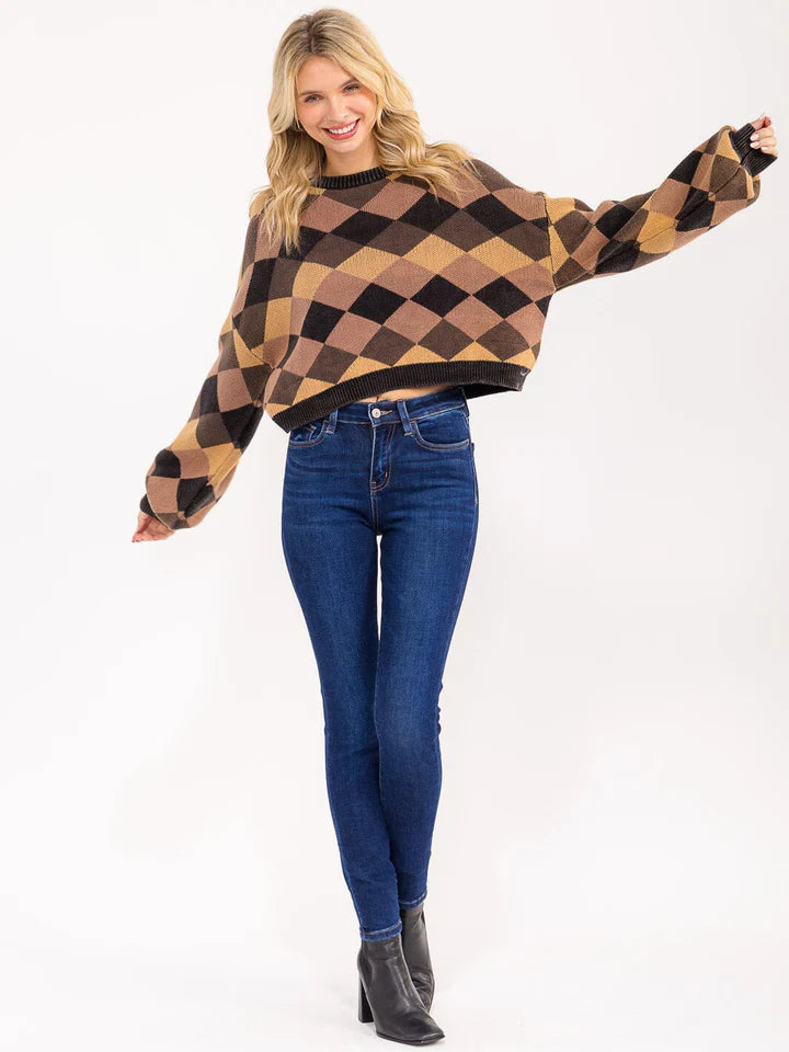 Printed pullover sweater – Purple Cactus Boutique